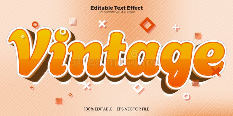 Vintage Editable Text Effect in Modern Trend Style Stock Vector ...