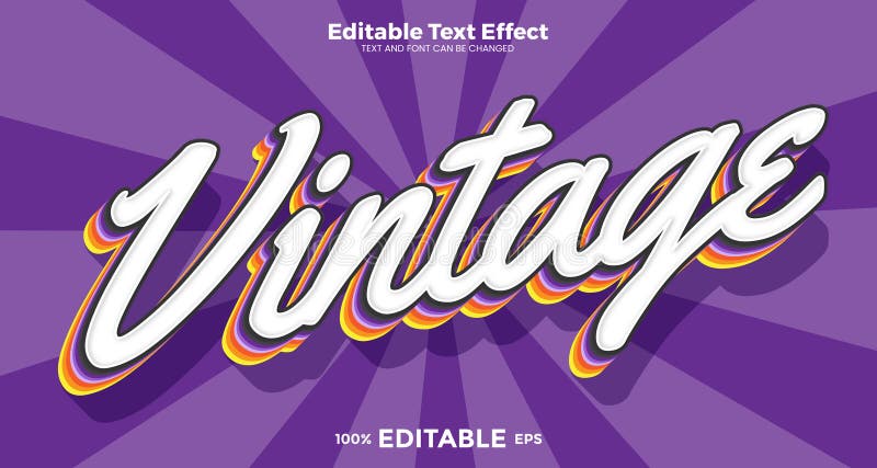 Vintage Editable Text Effect in Modern Trend Style Stock Vector ...