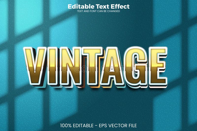 Vintage Editable Text Effect in Modern Trend Style Stock Vector ...