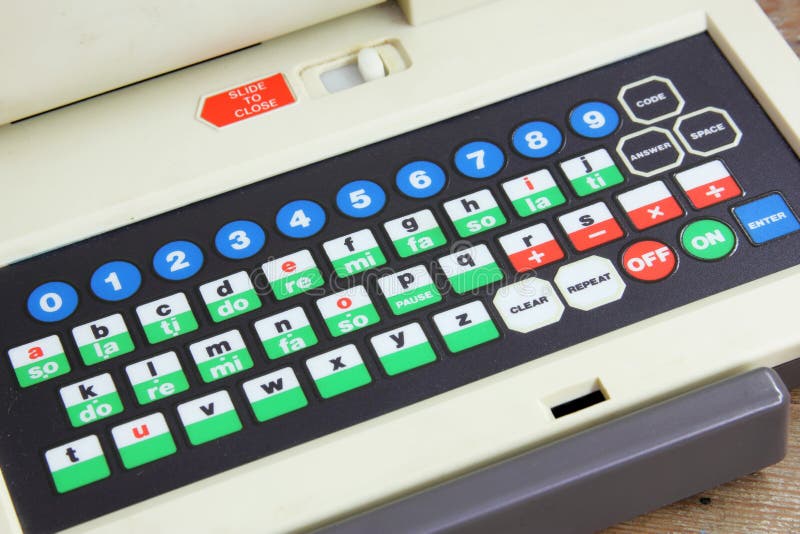 Vintage Educational Computer for Kids Stock Image - Image of letters ...