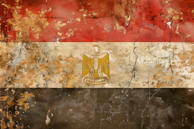Old and Weathered Egypt Flag Stock Photo - Image of middle, background ...