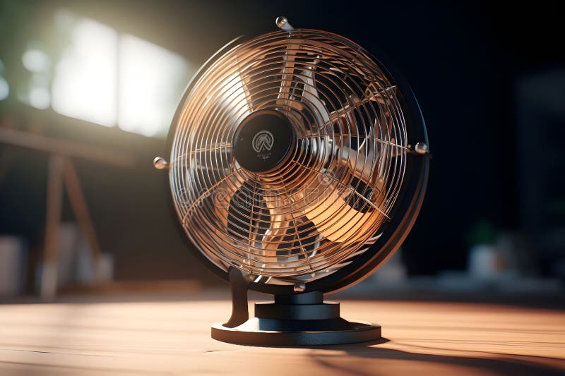 Vintage Electric Fan on the Table - Ai Generated Stock Illustration ...