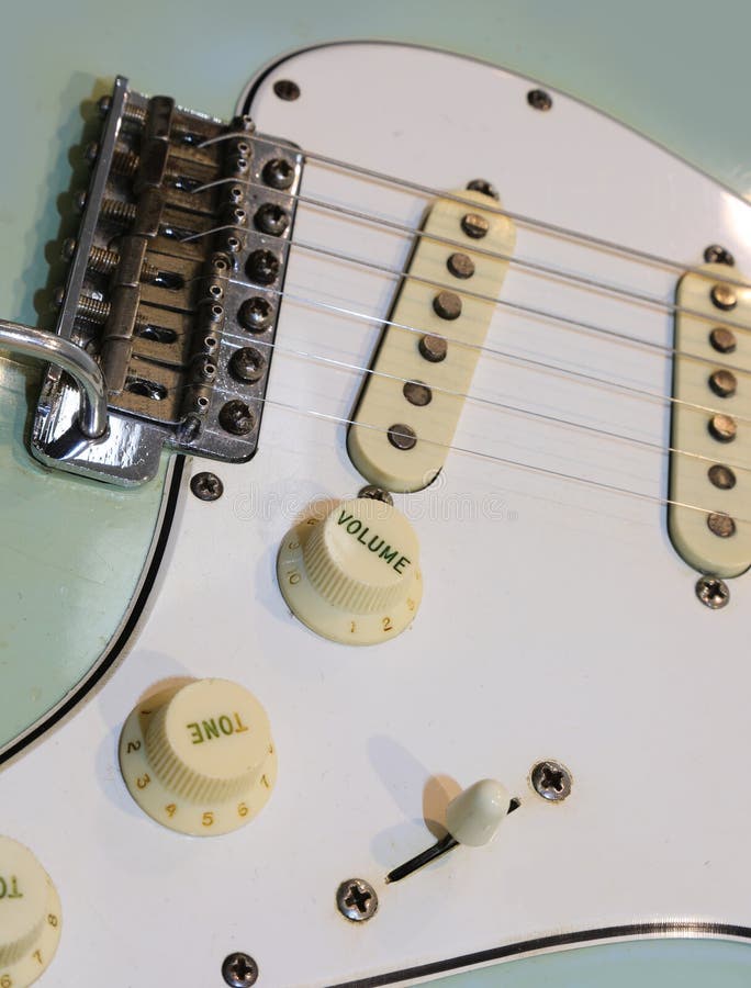 Vintage Electric Guitar Volume and Tone Knobs and Pickups Under the ...