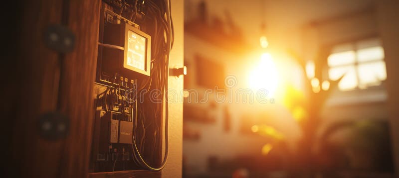 Vintage Electrical Control Panel with Exposed Wires and a Digital ...