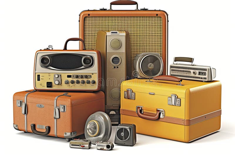 Vintage Electrical and Electronic Appliances in an Old Suitcase ...