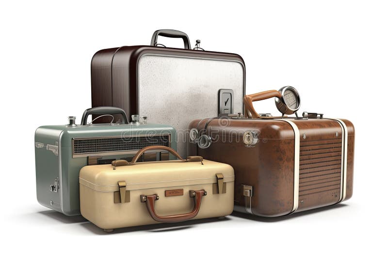 Vintage Electrical and Electronic Appliances in an Old Suitcase ...