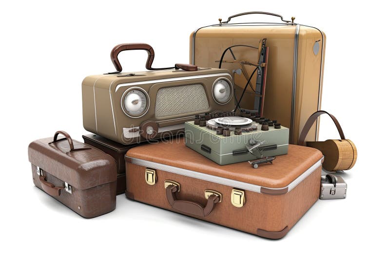 Vintage Electrical and Electronic Appliances in an Old Suitcase ...