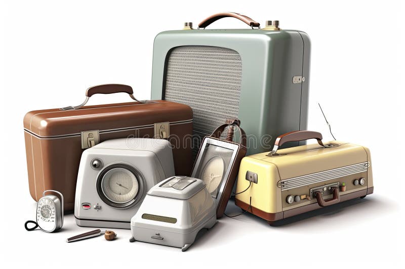 Vintage Electrical and Electronic Appliances in an Old Suitcase ...
