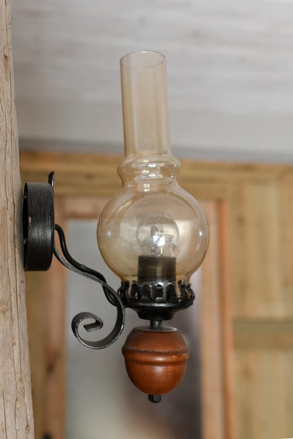 Vintage Electrical Lamp in a Old House Stock Photo - Image of design ...
