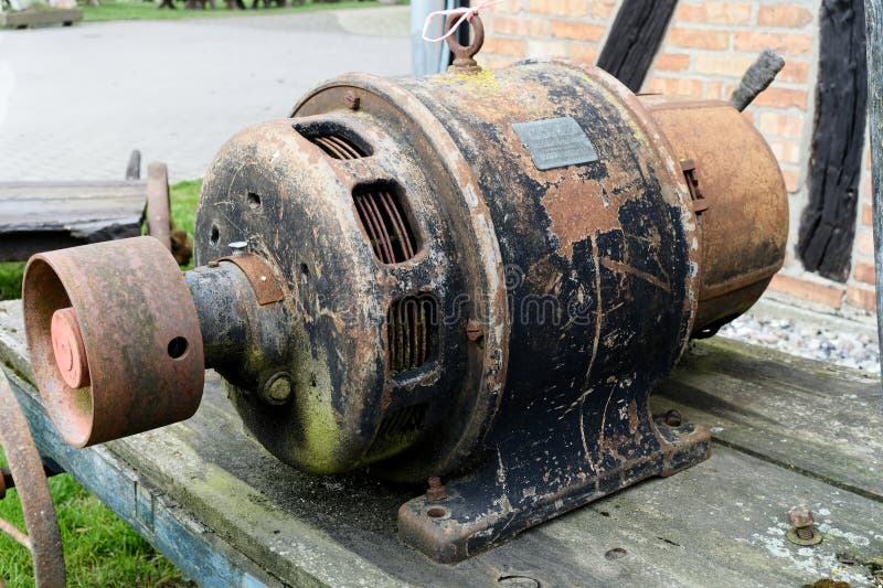 Vintage Electrical Motor Engine with Rust Stock Image - Image of dirt ...