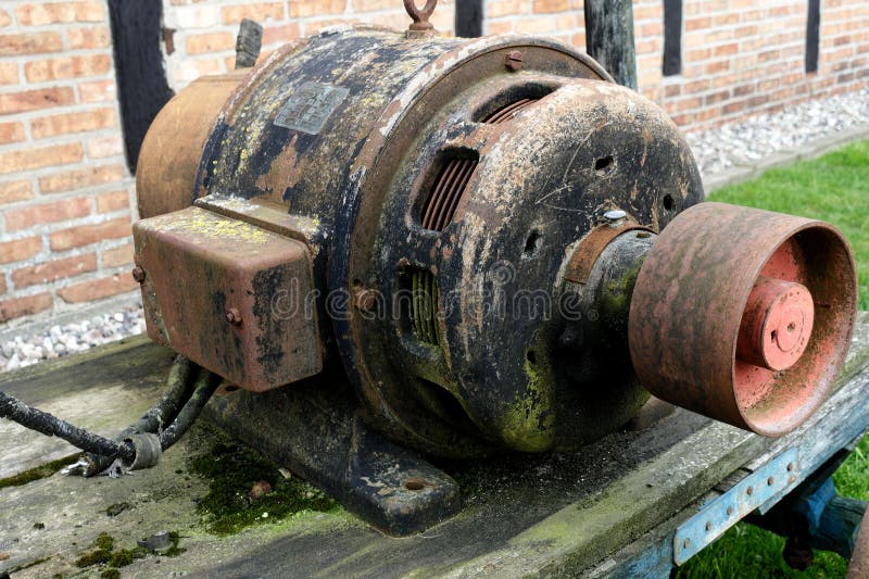 Vintage Electrical Motor Engine with Rust Stock Photo - Image of rust ...