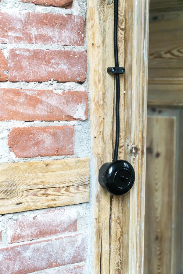 Vintage Electrical Switch, Light Button with Black Electric Cable ...