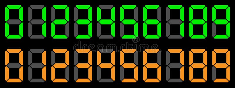 Vintage Electronic Number Set, Vector Illustration Stock Illustration ...