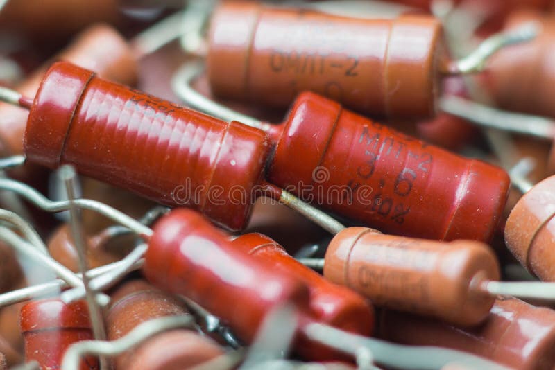 Vintage Electronic Parts, Resistor Stock Image - Image of soldering ...