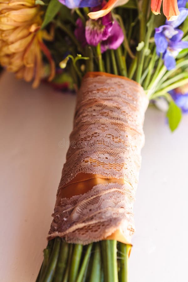 Vintage Elegant Flower Bouquet Arrangement Handle Stock Image - Image ...