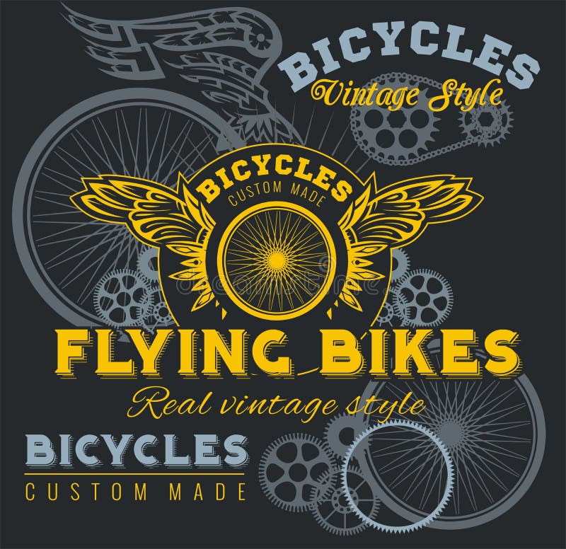 Vintage Elements with Bicycle Label Set Template. Stock Vector ...