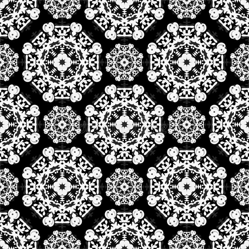 Vintage Elements. Monochrome Beautiful Seamless Pattern. Vector ...