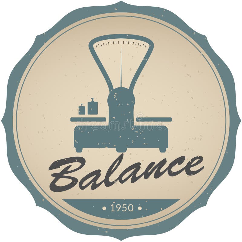 Vintage Emblem of Retro Balance Stock Illustration - Illustration of ...