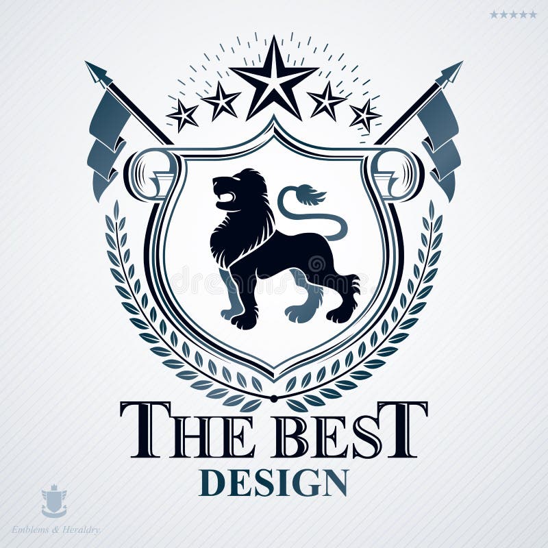 Vintage Emblem, Vector Heraldic Design. Stock Vector - Illustration of ...
