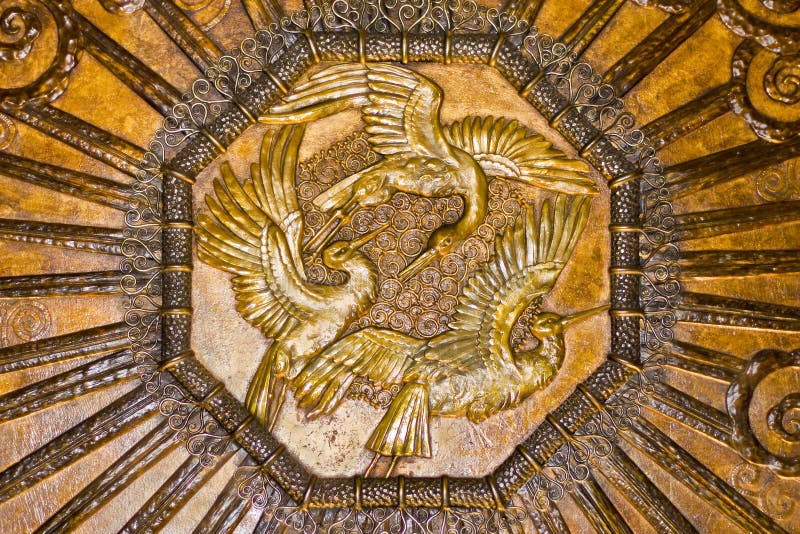 Art-deco embossed brass stock image. Image of craft, decorated - 18883603