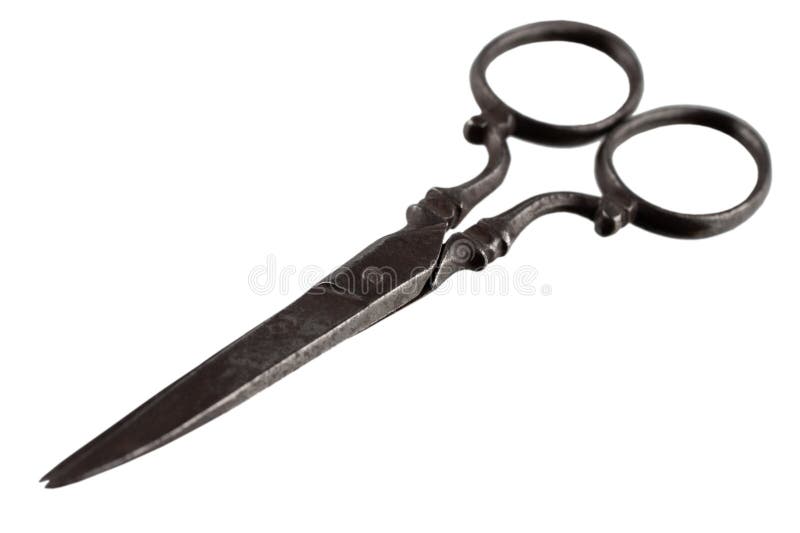 Vintage Embroidery Scissors Isolated on White Stock Image - Image of ...