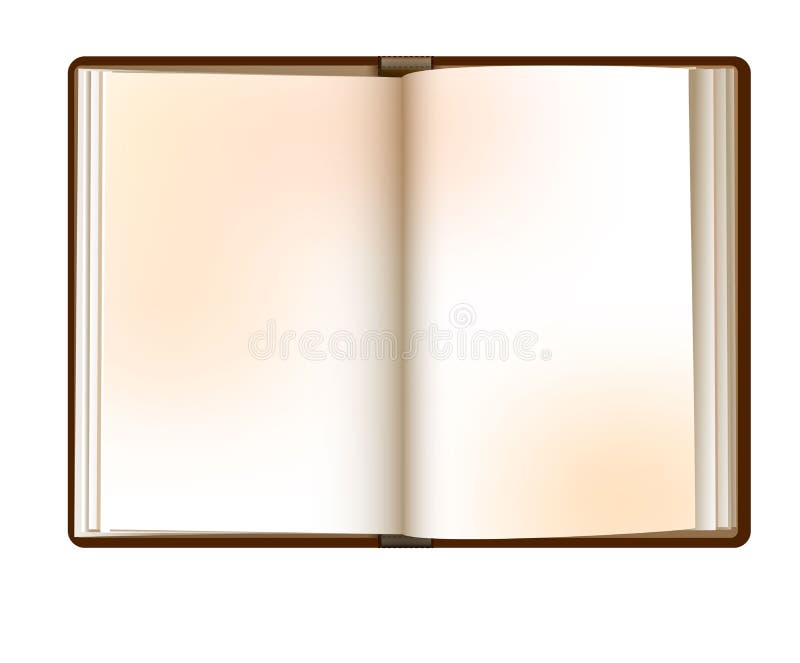 Vintage Empty Book Isolated on the White Background, Stock Vector ...
