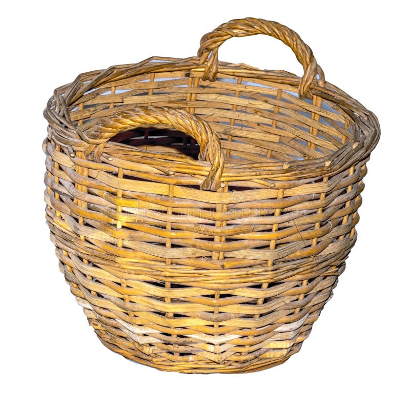 Empty straw basket stock image. Image of wooden, object - 9981613