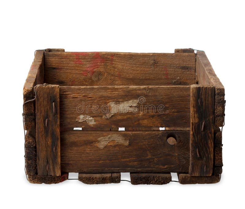 Vintage Empty Wooden Crate Isolated Stock Image - Image of isolated ...