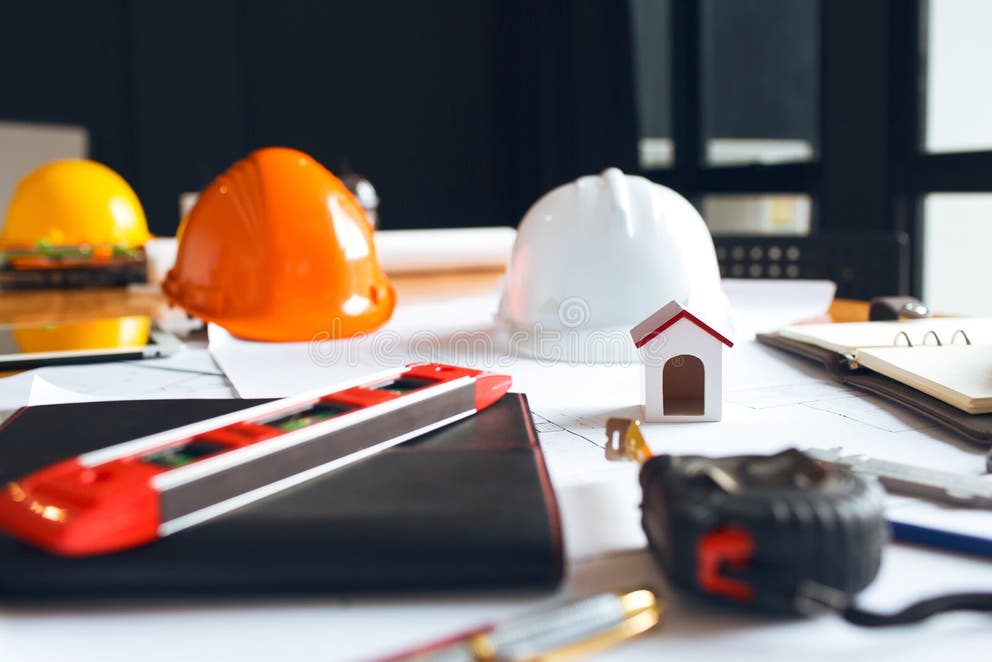 Vintage of Engineer Desk with a Lot of Things about Engineering Stock ...