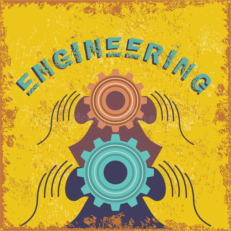 Vintage Engineering Concept with Gear and Hands Stock Vector ...
