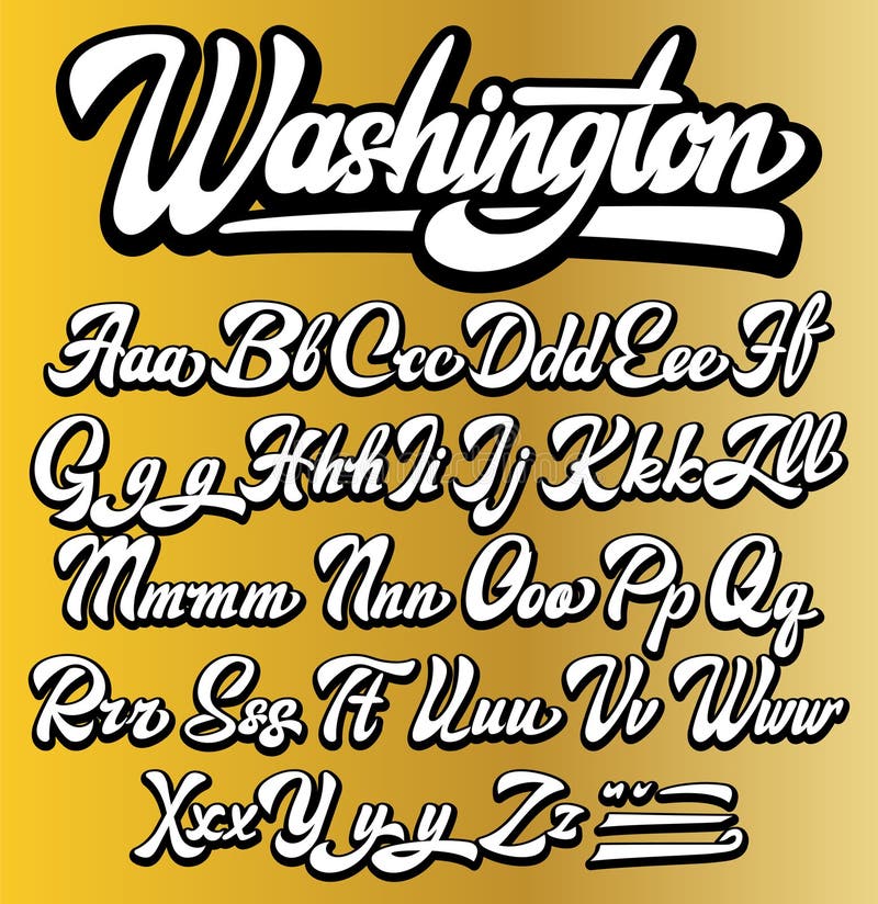 Vintage English Alphabet Stylized As a Script for Calligraphic ...