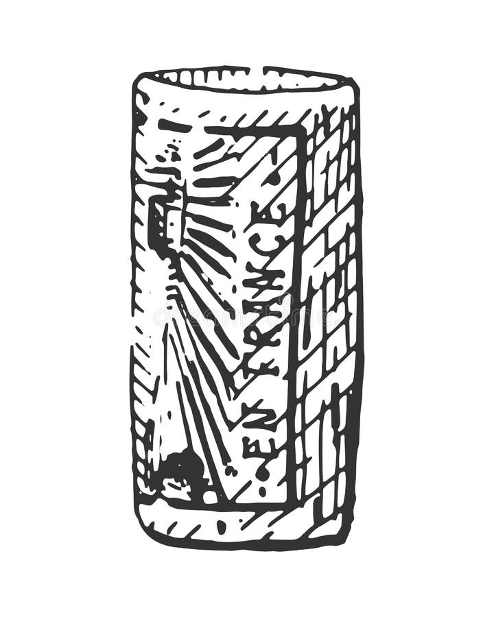 Vintage Engraved Cork for Bottle of Wine Hand Drawn Stock Vector ...