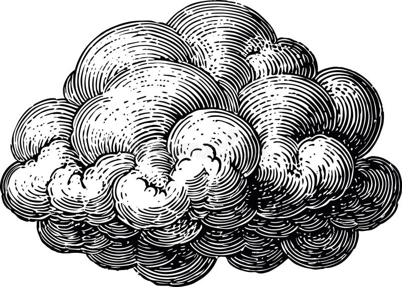 Vintage Cloud Etching Stock Illustrations – 361 Vintage Cloud Etching ...
