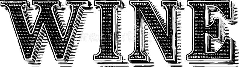 Vintage Engraved Wine Sign Design for Decorative and Print Use Stock ...