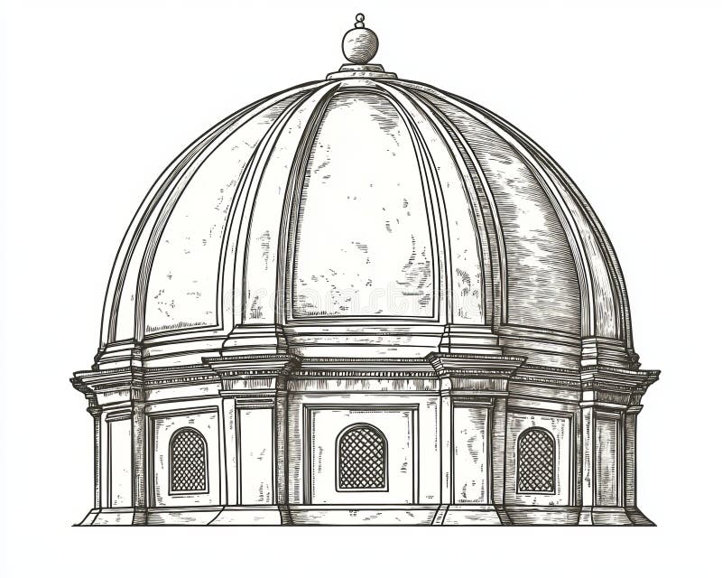 Vintage Engraving Style Illustration of a Spherical Cap Segment Formed ...