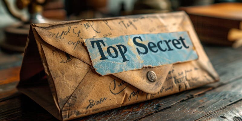 Vintage Envelope Labeled Top Secret Placed on a Wooden Table Stock ...