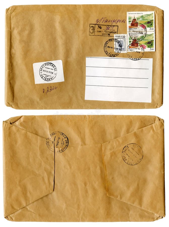 Old Postcard or Envelope with Postage Stamp Isolat Editorial Stock Image - Image of blank, paris ...