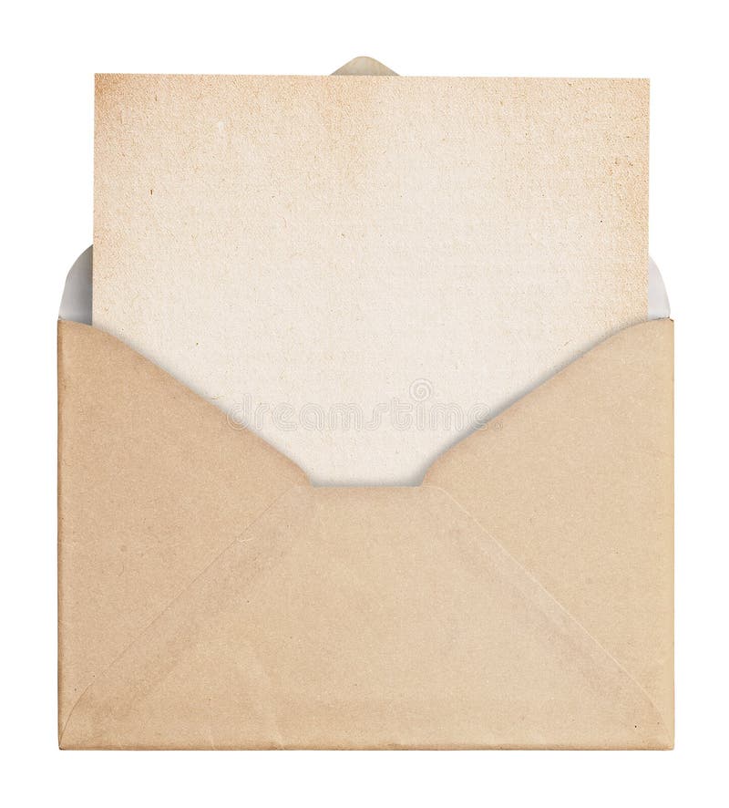 Vintage Envelope with Paper. Stock Photo - Image of retro, airmail ...