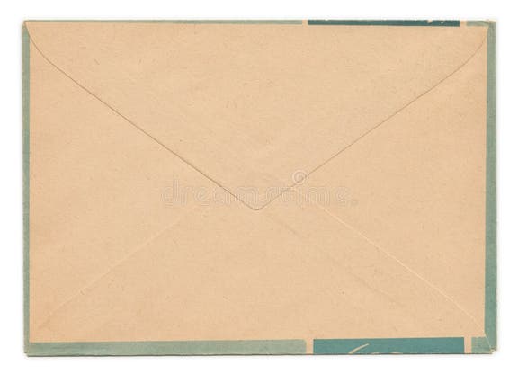 Vintage Envelope Rear Side Isolated Stock Image - Image of white, paper ...
