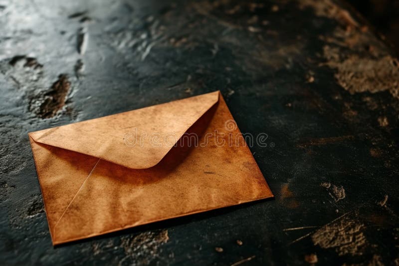 Vintage Envelope on a Rustic Table Stock Illustration - Illustration of ...