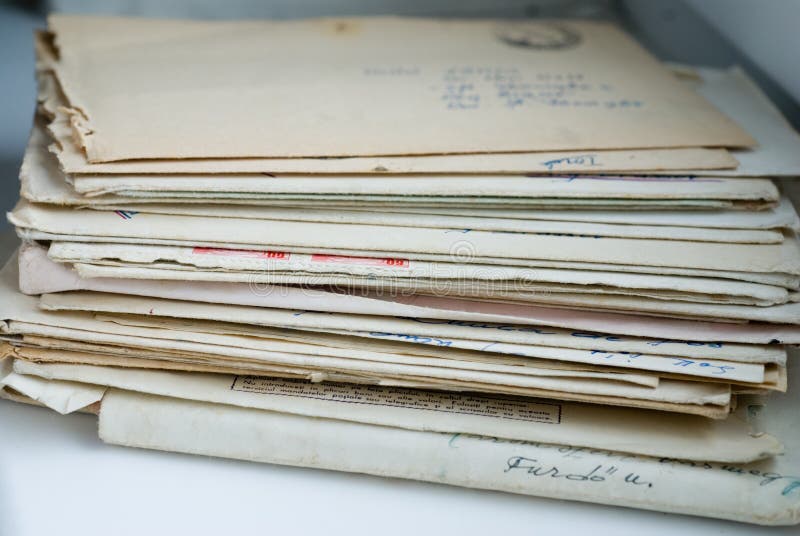 Old postmarked envelopes. stock photo. Image of yellowed - 43497036