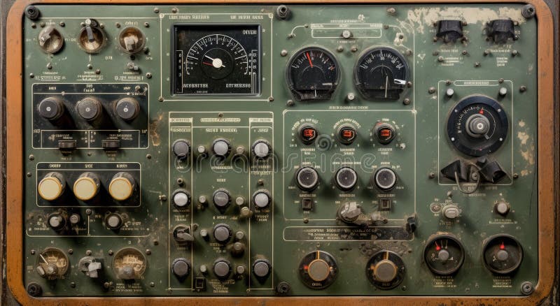 Vintage Equipment Control Panel. Generative AI Stock Illustration ...