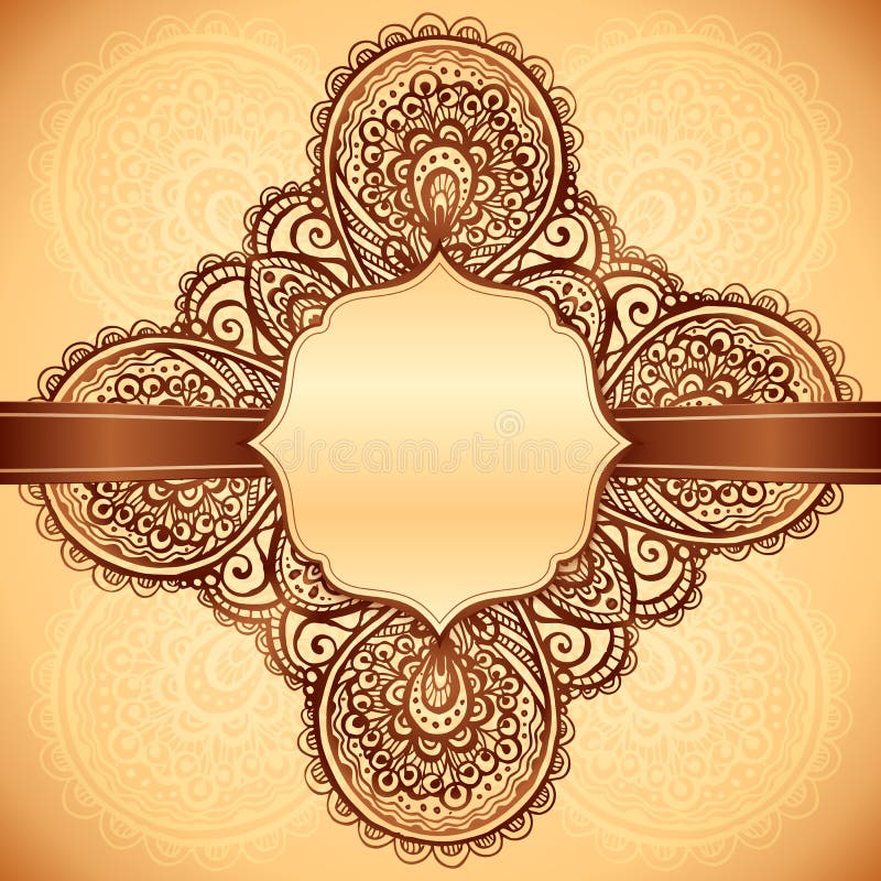 Vintage Ethnic Background with Doodles Stock Vector - Illustration of ...