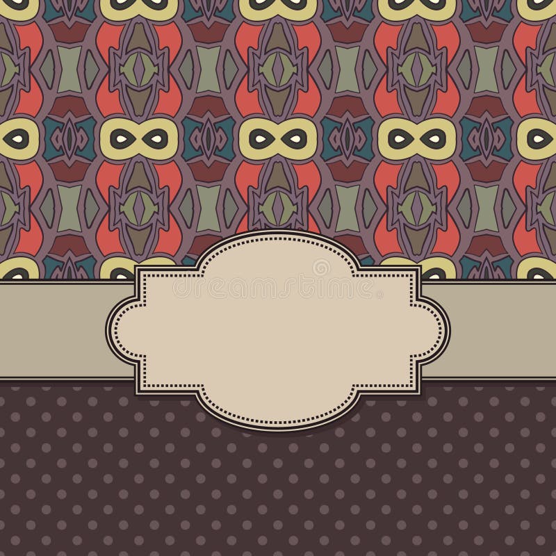 Vintage Ethnic Frame with Text Place Stock Vector - Illustration of ...