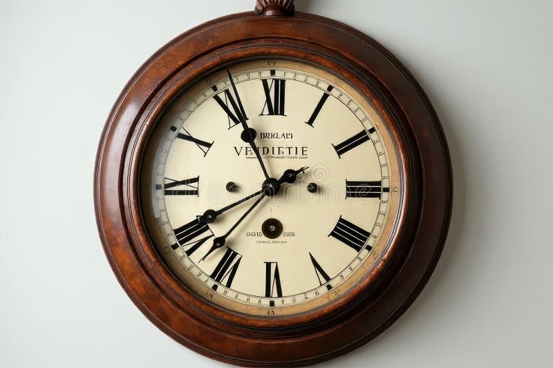 Vintage European Wall Clock Stock Illustration - Illustration of style ...