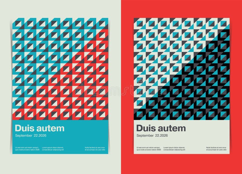 Vintage Event Poster Swiss Style Graphic Template. Vector Illustration ...