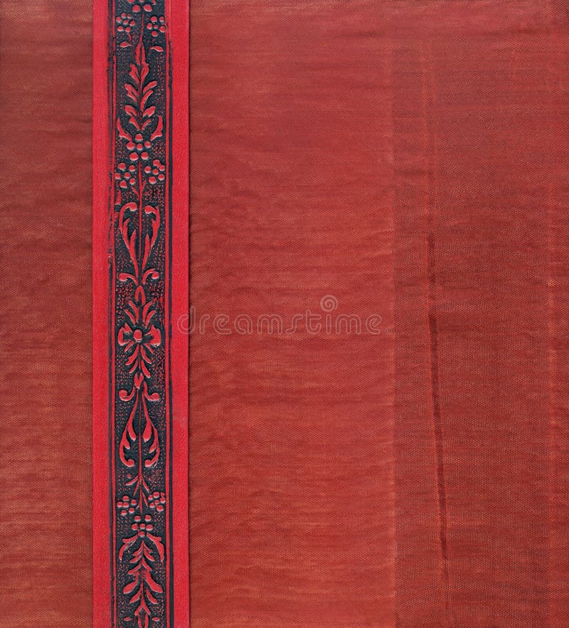 Vintage Fabric Inside Book Cover in Red Stock Photo - Image of ribbon ...