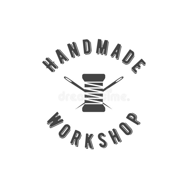 Ensemble Fait Main De Vintage De Logo D'atelier Illustration Stock ...