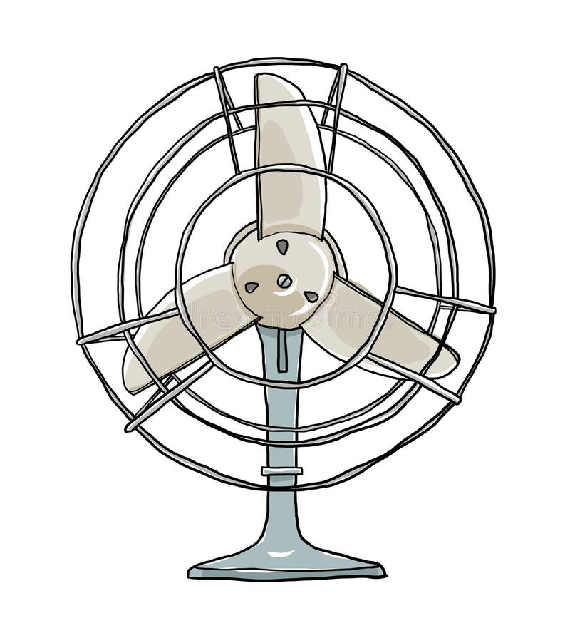 Vintage Fan Cute Hand Drawn Art Illustration Stock Illustration ...