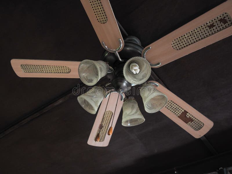Electric Ceiling Fan, Old Rusty Ceiling Fan On Rusty Stock Photo ...